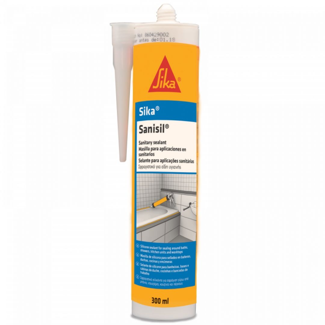 Σιλικόνη SIKA SANISIL "Αντιμουχλική" λευκή 300ml - pitsikoglou-trade.com